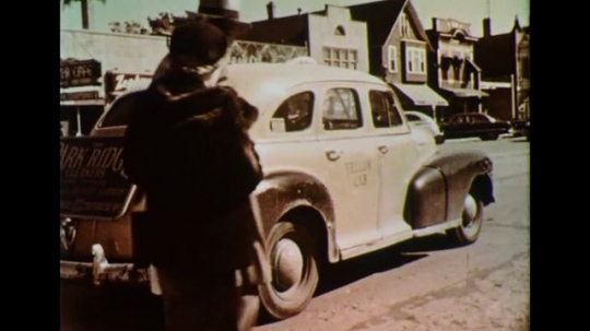 UNITED STATES 1950s: Different modes of transportation in a town ...