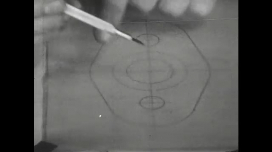 UNITED STATES: 1960s: hand moves drawing point on tracing. – Archival ...