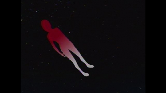 UNITED STATES: 1980s: animation of female astronaut. Animated diagram ...