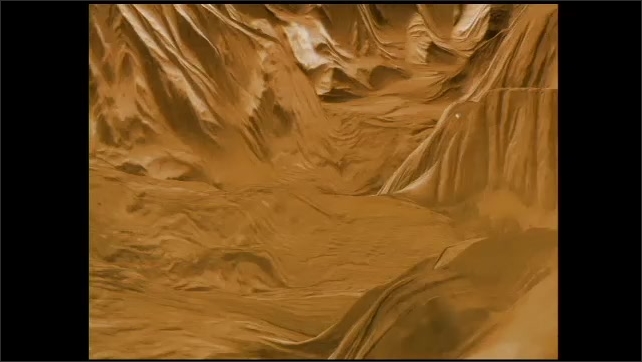 1990s: UNITED STATES: valley from above on topographical map of surface ...