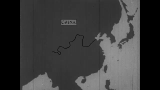 1940s: Map of China, with Hwang Ho River and 3000 B.C. labelled. Figure ...