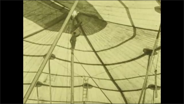 1940s: tiger walks on balance beam as trainer watches, tiger jumps ...