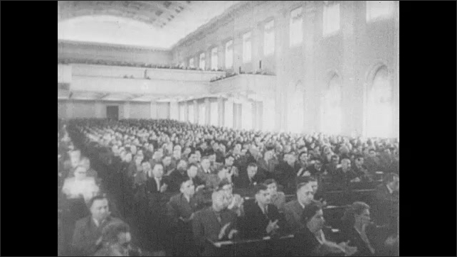 RUSSIA 1960s: Flag with picture of Joseph Stalin. Georgy Malenkov at ...