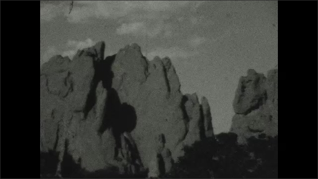 1930s: Large rock formations. – Archival Footage