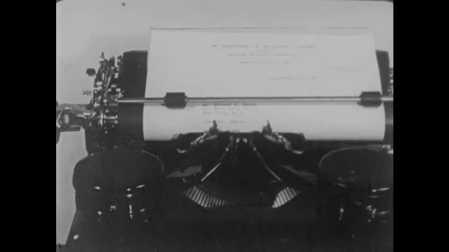 1940s: Letter being typed on the typewriter. – Archival Footage
