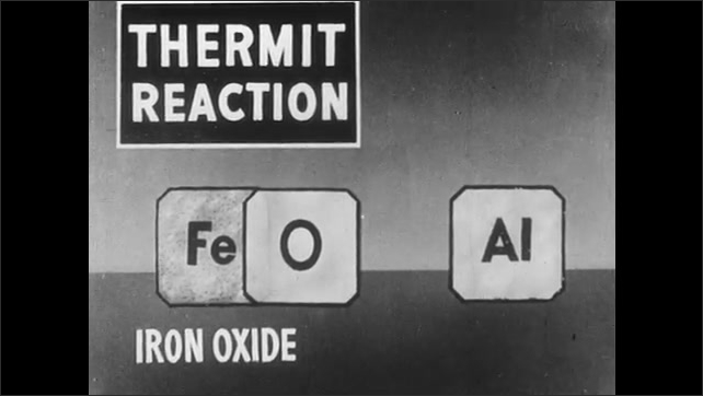 1940s: UNITED STATES: animation of fire bomb. Thermit reaction ...