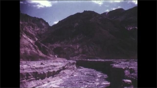 1950s: UNITED STATES: View across mountains in Death Valley desert ...
