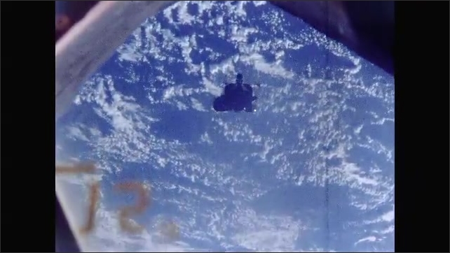 1960s: UNITED STATES: view of Earth from space. Satellite in orbit ...