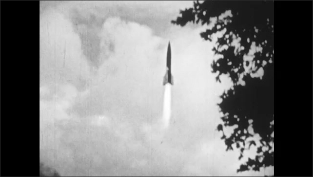 1950s: title card for Experimental rocket flights. an early large scale ...