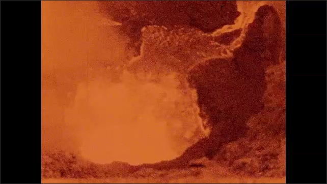 1930s: lava erupts and steam clouds rise from magma pool in Halemaumau ...