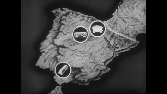 1940s: MEDITERRANEAN: map of coal and iron mines in Spain. Mercury in ...