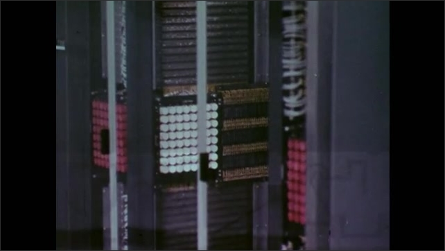 1960s: Gauges. Machine makes lines. People in control room. Animated ...