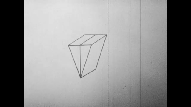 1950s: UNITED STATES: schematic drawing of inclined plane and blocks ...