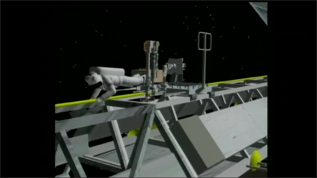 2000s: Computer animation of a space station in space from all angles ...