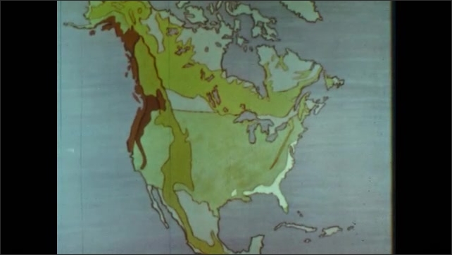 1960s: Animated map of North America shows different regions of forests ...