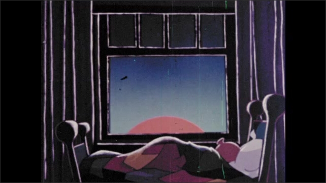 1960s: Person sleeping in bed. Sun rising. – Archival Footage
