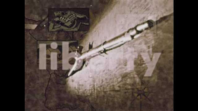 1950s: Rifle on wall. Person grabs rifle from wall. Person hits hot ...