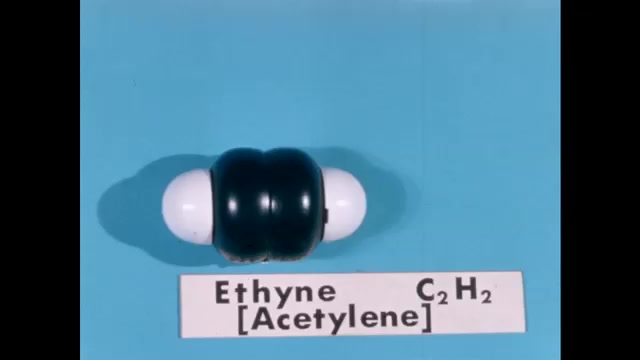 1960s: Models of the alkyne series. Label saying they are unsaturated ...