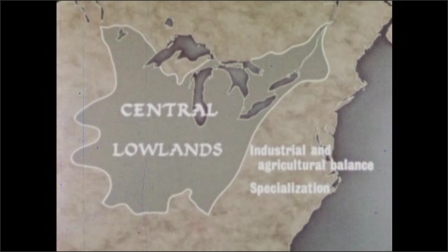 1960s: Map of Central Lowlands. – Archival Footage