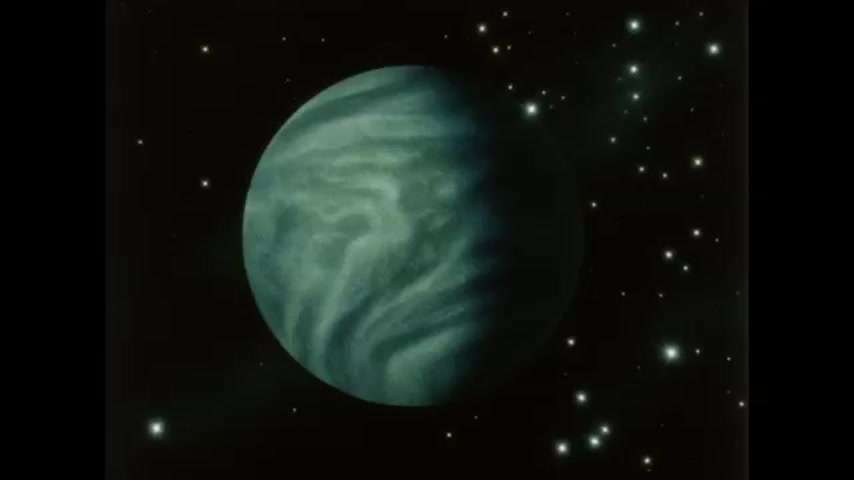 1980s: Celestial body in space. Stars surrounding planets in space ...