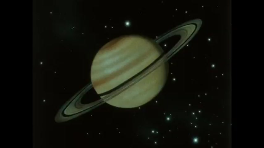 1980s: Illustration of solar system planetary diagram. Saturn ...