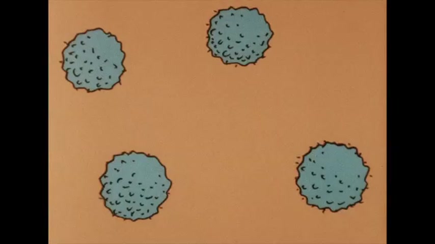 1990s: Animation of cells. Cartoon illustrations of y-shaped objects ...