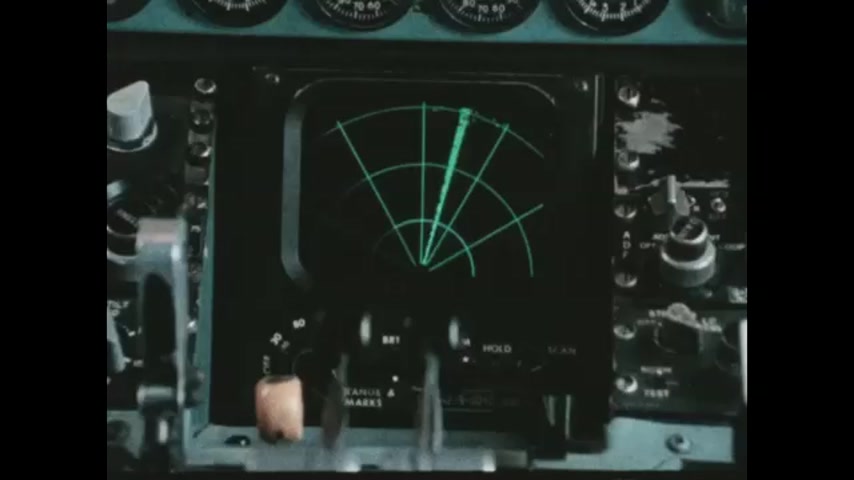 1980s: Radar screen. Airplane on runway. Electromagnetic spectrum chart ...