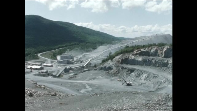 1950s: Large rock quarry. – Archival Footage