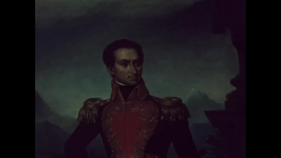 1960s: Portrait of Simon Bolivar. – Archival Footage