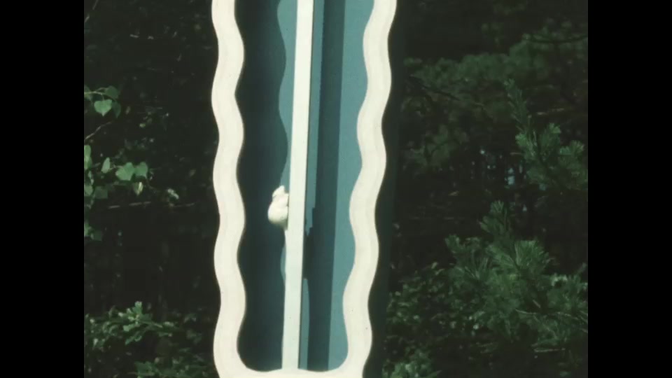 1960s: Animatronic mouse climbing a grandfather clock. – Archival Footage