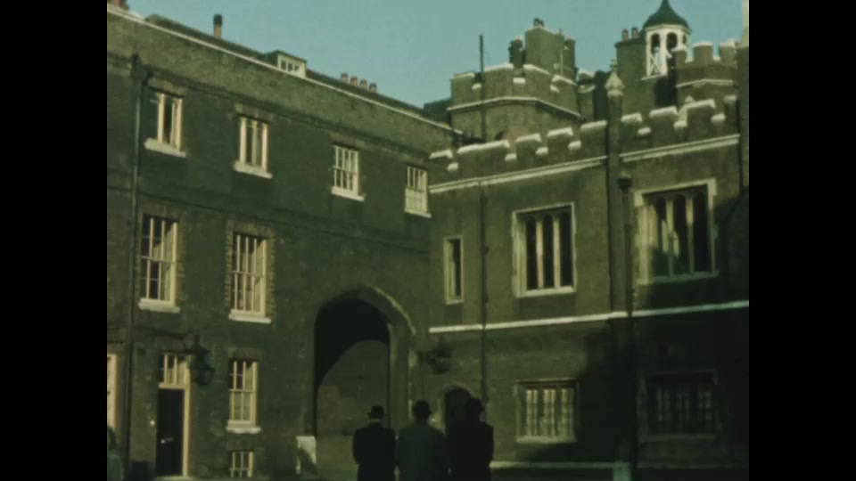 1960s: Building with unique architectural design, people walk in and ...