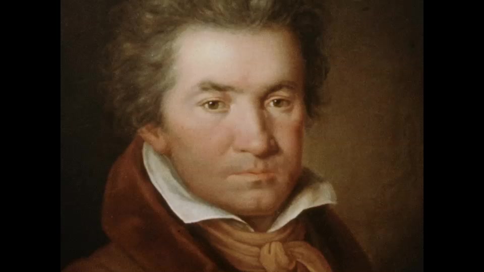 1960s: A portrait of composer Ludwig van Beethoven. – Archival Footage