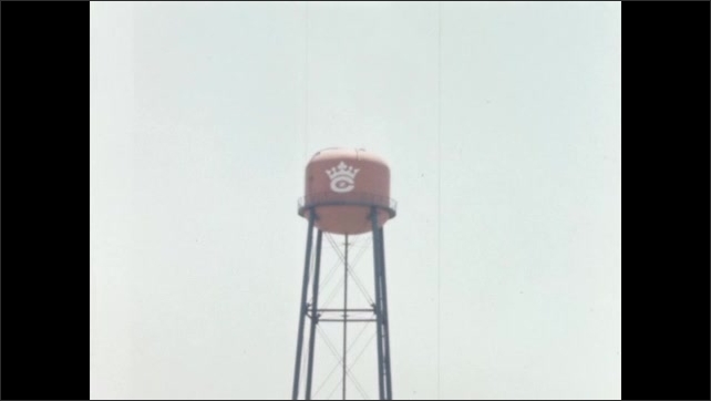 1960s: No trespassing sign. Water tower. – Archival Footage