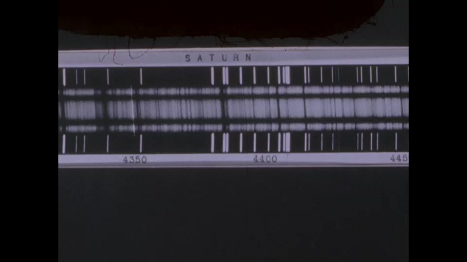1960s: Chart of lines labeled Saturn. Picture of planet Saturn ...