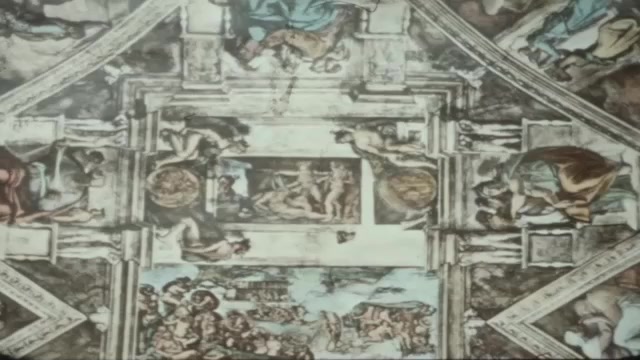 1950s: View along the painted ceiling of the Sistine Chapel. – Archival ...