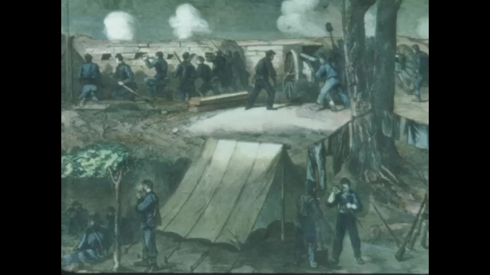 1960s: Civil war soldiers defending their fort. – Archival Footage