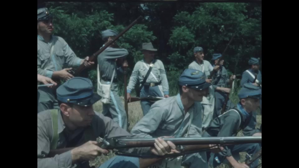 1960s: Civil war soldiers waiting in formation. – Archival Footage