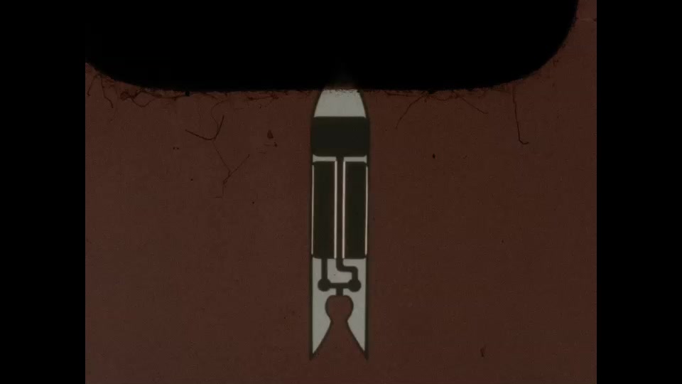 1960s: Animated illustration of a rocket. – Archival Footage