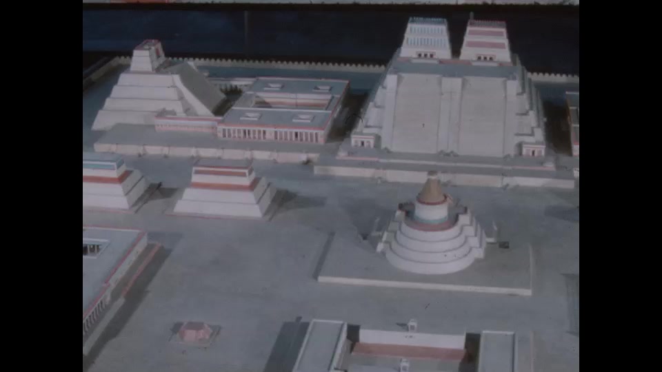 1960s Mexico: View of the Great Temple in the ancient city of Tenochtitlan. – Archival Footage