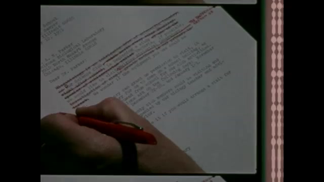 1970s: hand edits letter with red pen. Strikethrough of text in letter ...