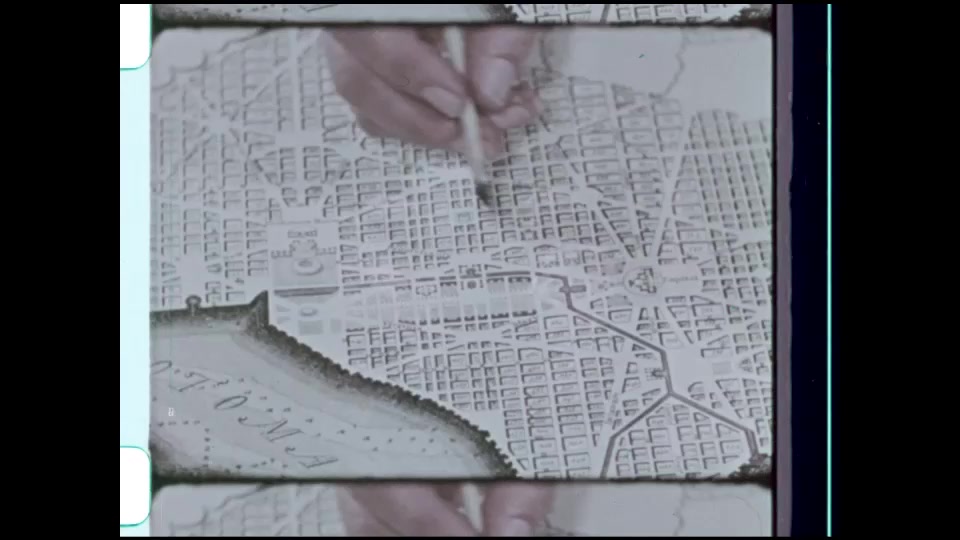1960s: Hand marking on map. Animated map of US, building appears, dots ...