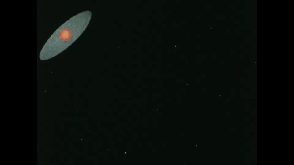 1980s: Animation of solar system, planets appear. View of stars, moving ...