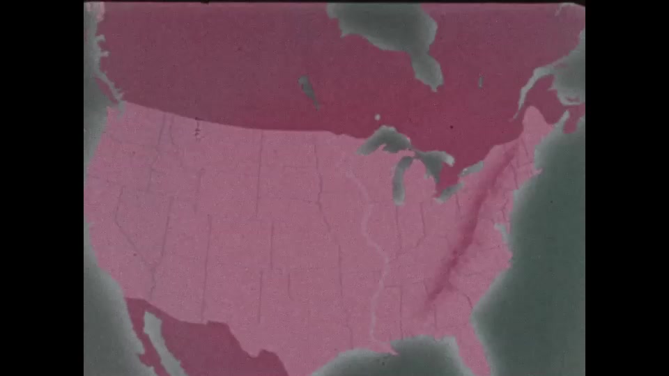 1970s: Map of North America, shapes appear over regions. Nest in tree ...