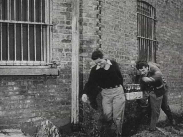 UNITED STATES 1950s: Boys Drink Beer Behind Building – Archival Footage