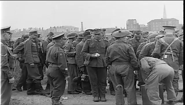 France 1940s: Allied officers talking inside prison camp. Officers ...