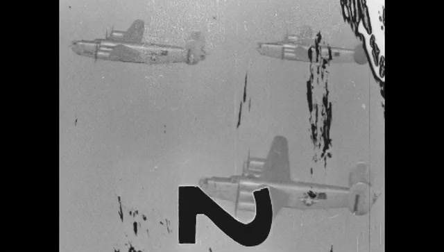 1940s: Group of airplanes drop bombs. – Archival Footage