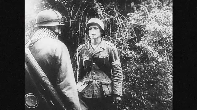 1940s: Soldiers march captured soldiers into town. Captured soldiers ...