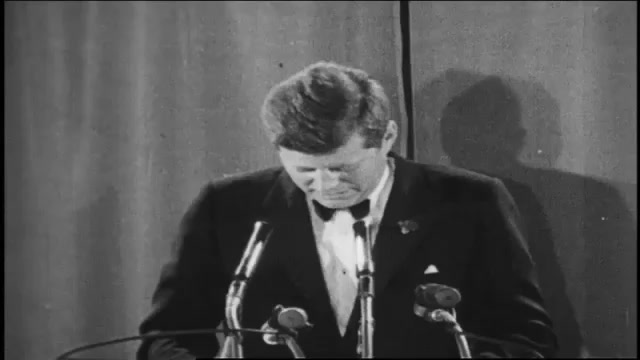 1960s: John F Kennedy speaking at podium. – Archival Footage