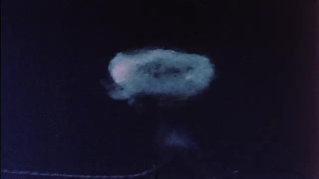 1960s: Radiation cloud from atomic bomb explosion rises in ring ...