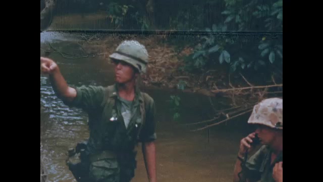 1960s: Soldiers in jungle in combat. Illustration of soldier standing ...